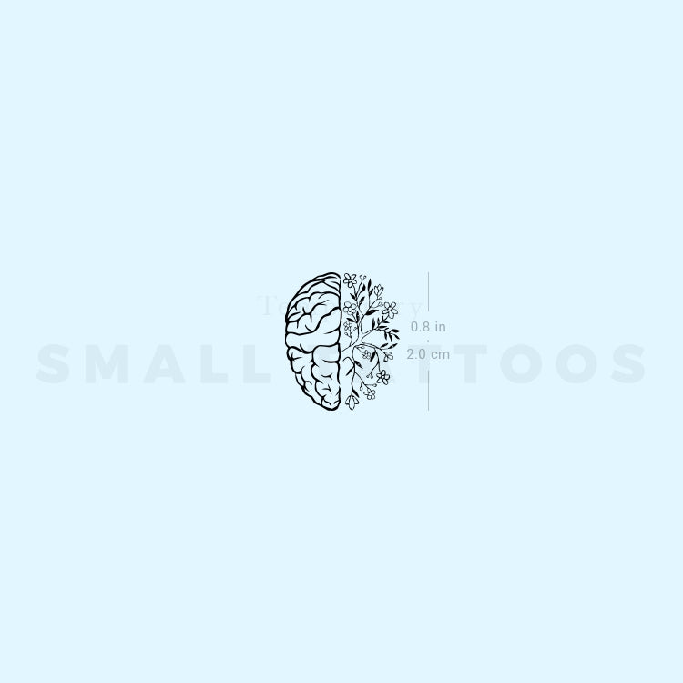Flower Brain Temporary Tattoo (Set of 3) – Small Tattoos