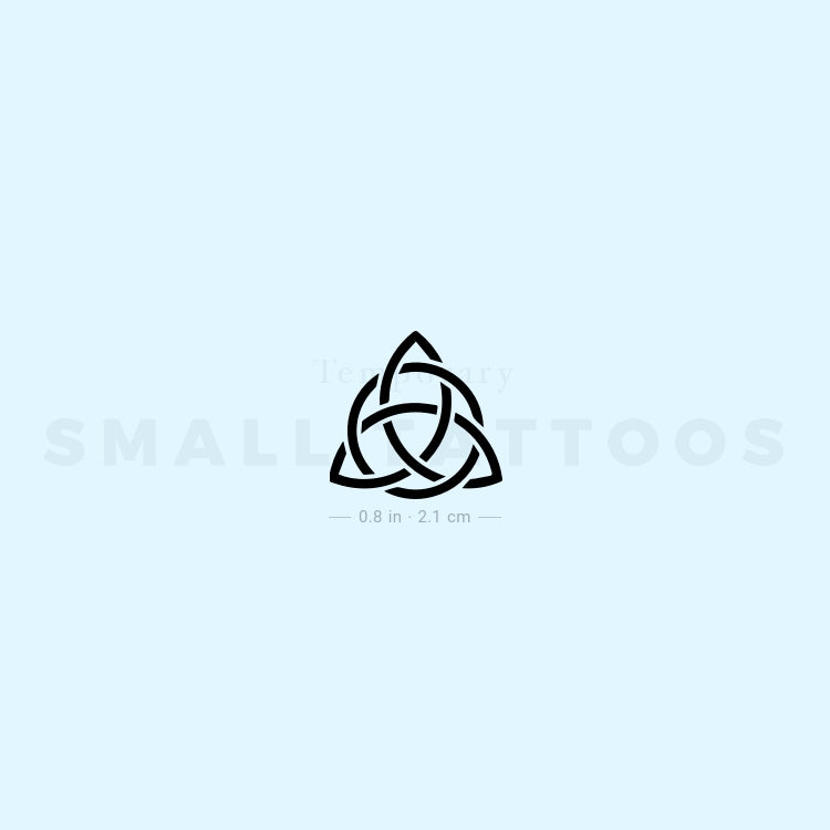 Small Black Interlaced Trinity Knot Temporary Tattoo (Set of 3) – Small ...