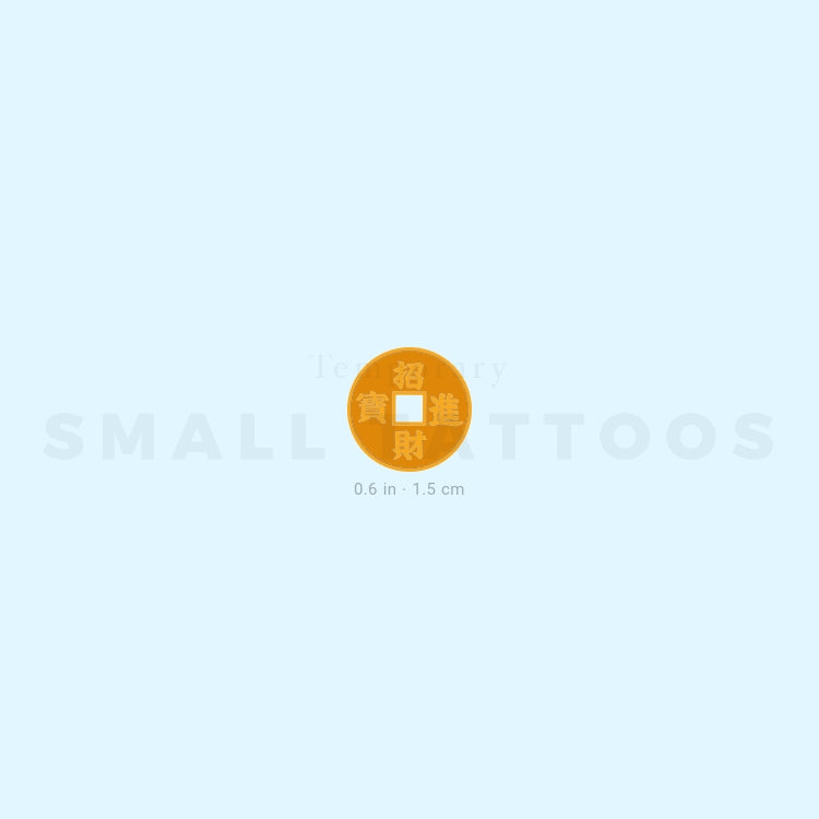 Feng Shui Coin Temporary Tattoo (Set of 3) – Small Tattoos