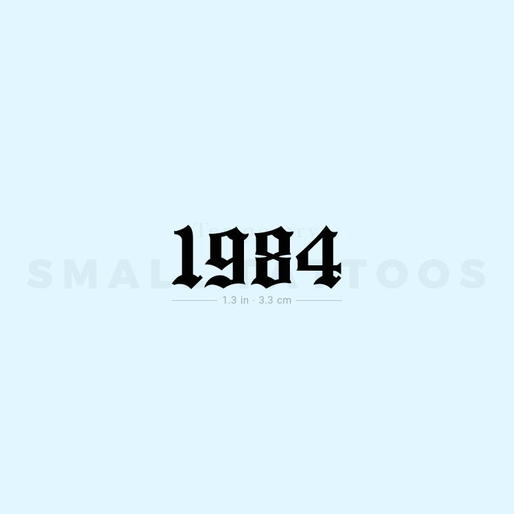 Gothic 1984 Temporary Tattoo (Set of 3) – Small Tattoos