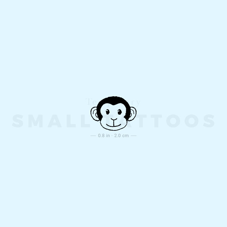 Monkey Face Temporary Tattoo (Set of 3) – Small Tattoos
