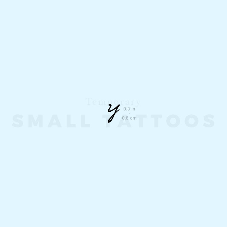 Handwritten Script Lowercase Y Letter Temporary Tattoo (Set of 3 ...