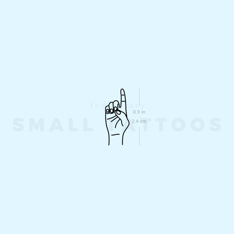 Sign Language D Temporary Tattoo (Set of 3) – Small Tattoos
