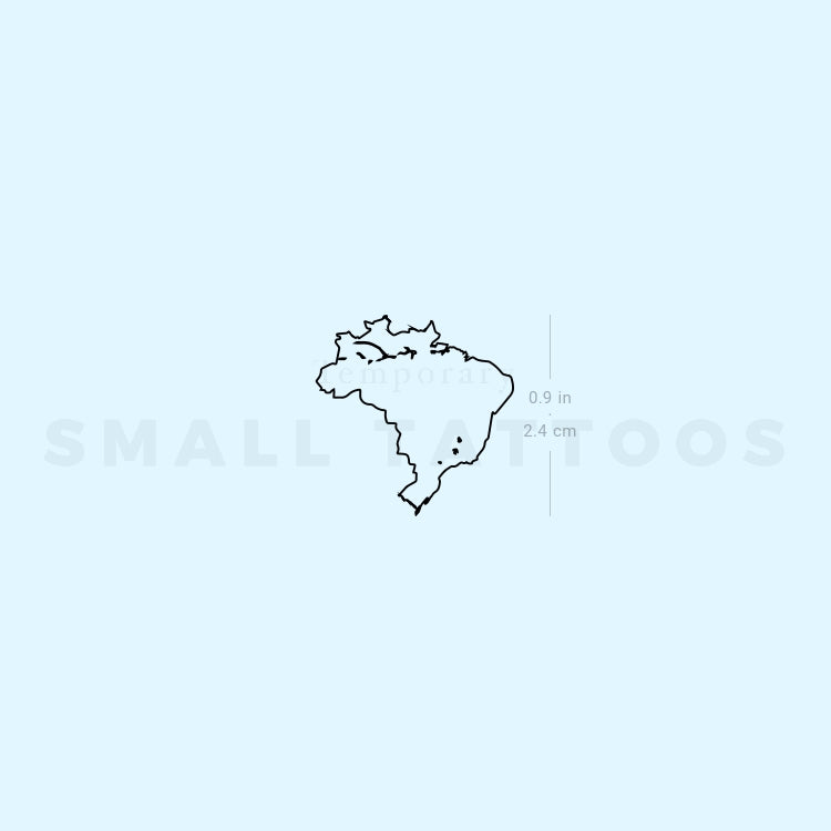 Brazil Map Outline Temporary Tattoo (Set of 3) – Small Tattoos