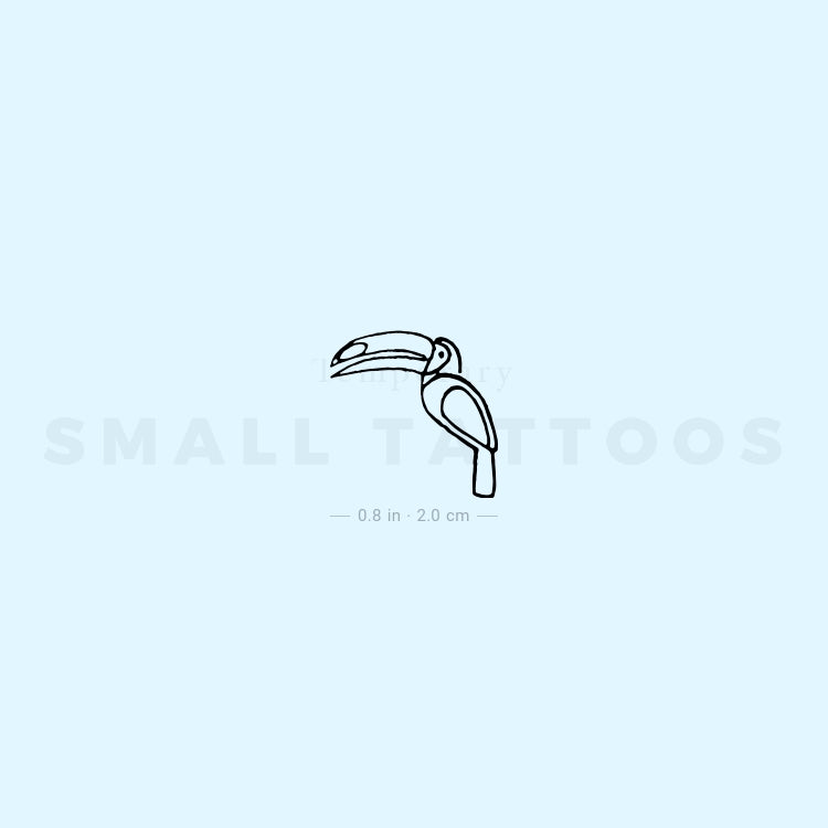 Minimalist Toucan Temporary Tattoo (Set of 3) – Small Tattoos