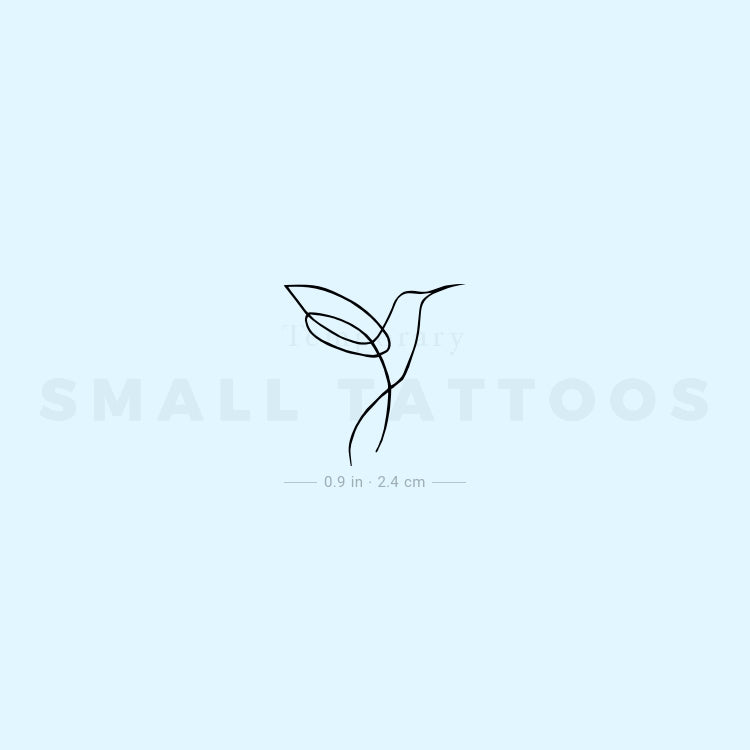 Single Line Hummingbird Temporary Tattoo (Set of 3) – Small Tattoos