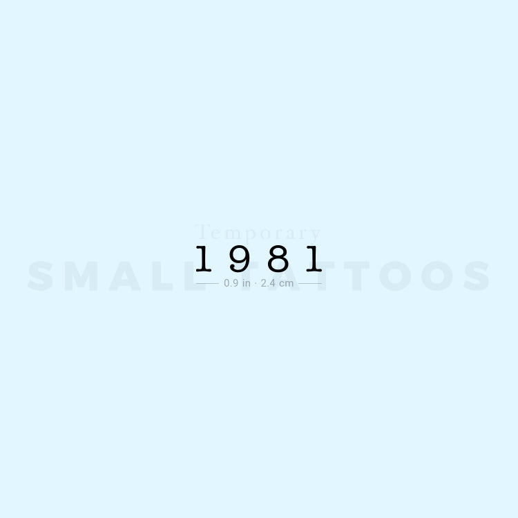 1981 Birth Year Temporary Tattoo (Set of 3) – Small Tattoos