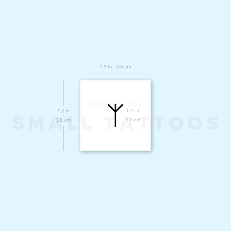Algiz Rune Temporary Tattoo (Set of 3) – Small Tattoos
