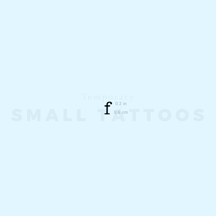 F Lowercase Typewriter Letter Temporary Tattoo (Set of 3) – Small Tattoos