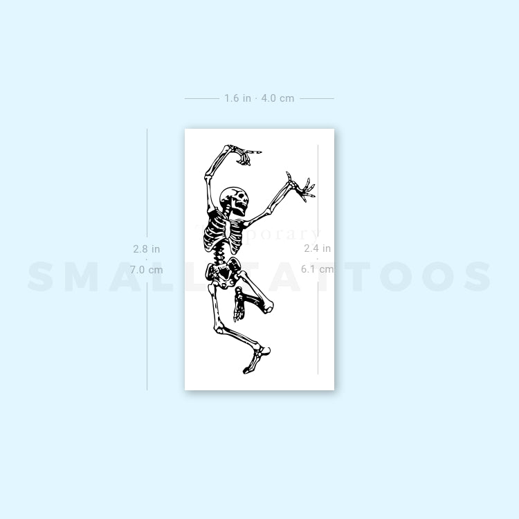 Dancing Skeleton Temporary Tattoo – Small Tattoos