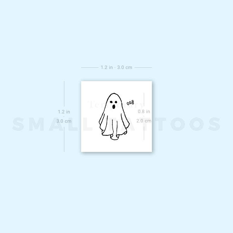Boo Ghost Temporary Tattoo (Set of 3) – Small Tattoos