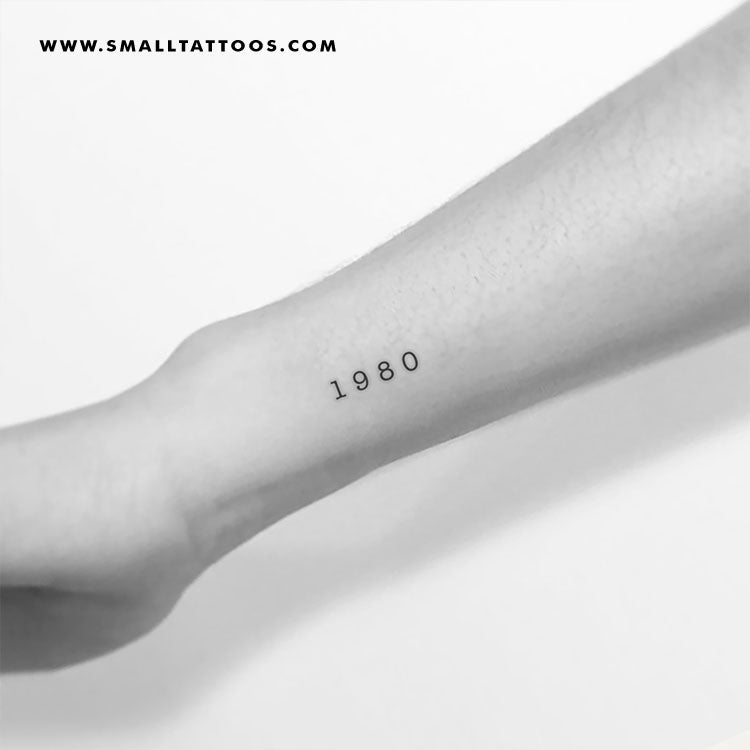 1980 Birth Year Temporary Tattoo (Set of 3) – Small Tattoos