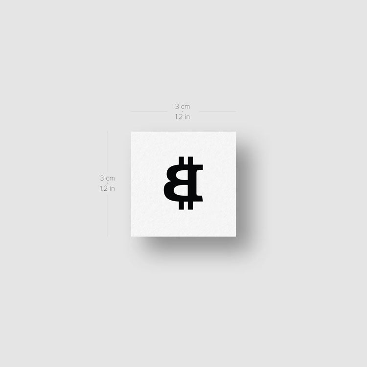Bitcoin Symbol Temporary Tattoo (Set of 3) – Small Tattoos